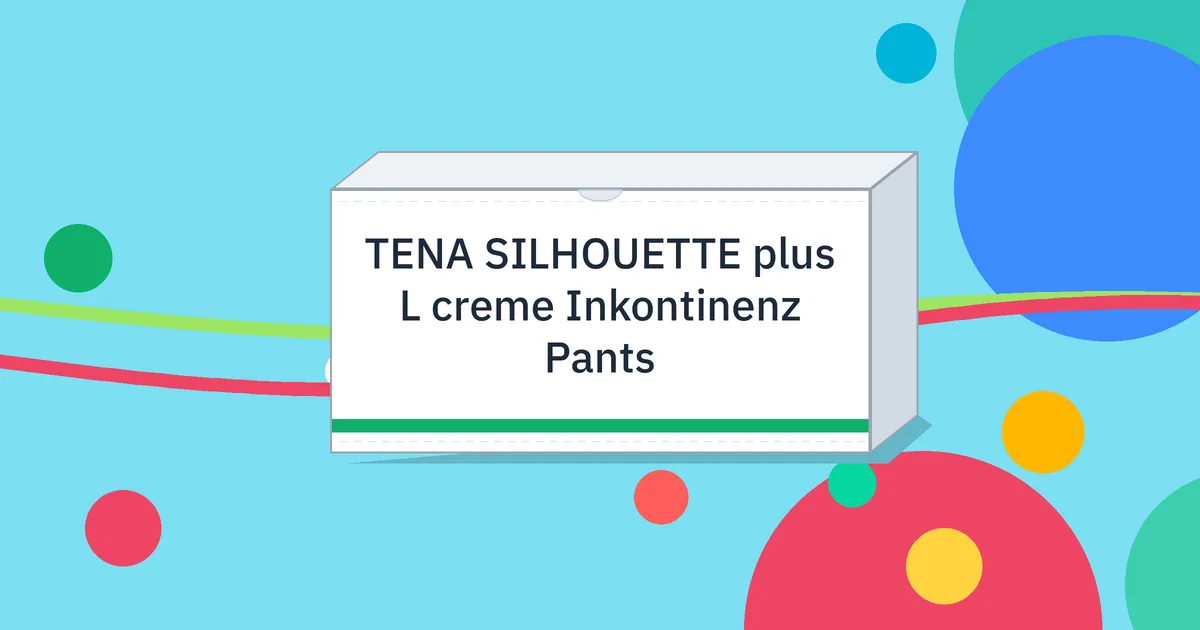 Symbolbild: Packung mit der Aufschrift TENA SILHOUETTE plus L creme Inkontinenz Pants (PZN 15236375) – Verfügbarkeit und Bezug in Apotheken in Frankfurt am Main