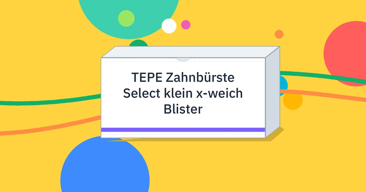 Symbolbild: Packung mit der Aufschrift TEPE Zahnbürste Select klein x-weich Blister (PZN 02289312) – Verfügbarkeit und Bezug in Apotheken in Frankfurt am Main