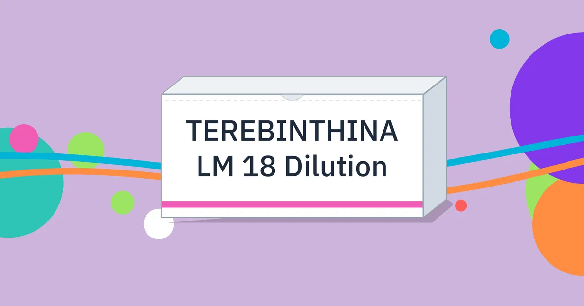 Symbolbild: Packung mit der Aufschrift TEREBINTHINA LM 18 Dilution (PZN 13216687) – Verfügbarkeit und Bezug in Apotheken in Frankfurt am Main
