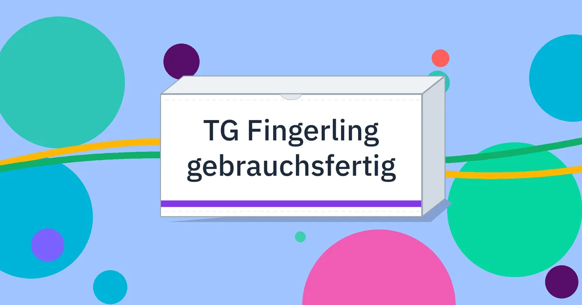 Symbolbild: Packung mit der Aufschrift TG Fingerling gebrauchsfertig (PZN 01019993) – Verfügbarkeit und Bezug in Apotheken in Frankfurt am Main