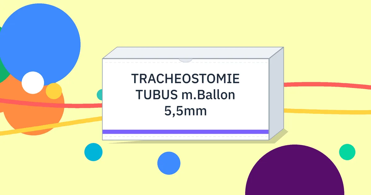 Symbolbild: Packung mit der Aufschrift TRACHEOSTOMIE TUBUS m.Ballon 5,5mm (PZN 12358669) – Verfügbarkeit und Bezug in Apotheken in Frankfurt am Main