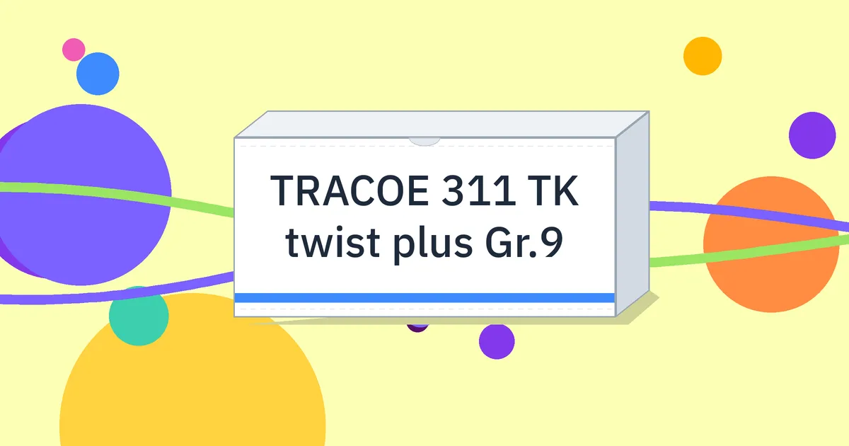Symbolbild: Packung mit der Aufschrift TRACOE 311 TK twist plus Gr.9 (PZN 05880827) – Verfügbarkeit und Bezug in Apotheken in Frankfurt am Main