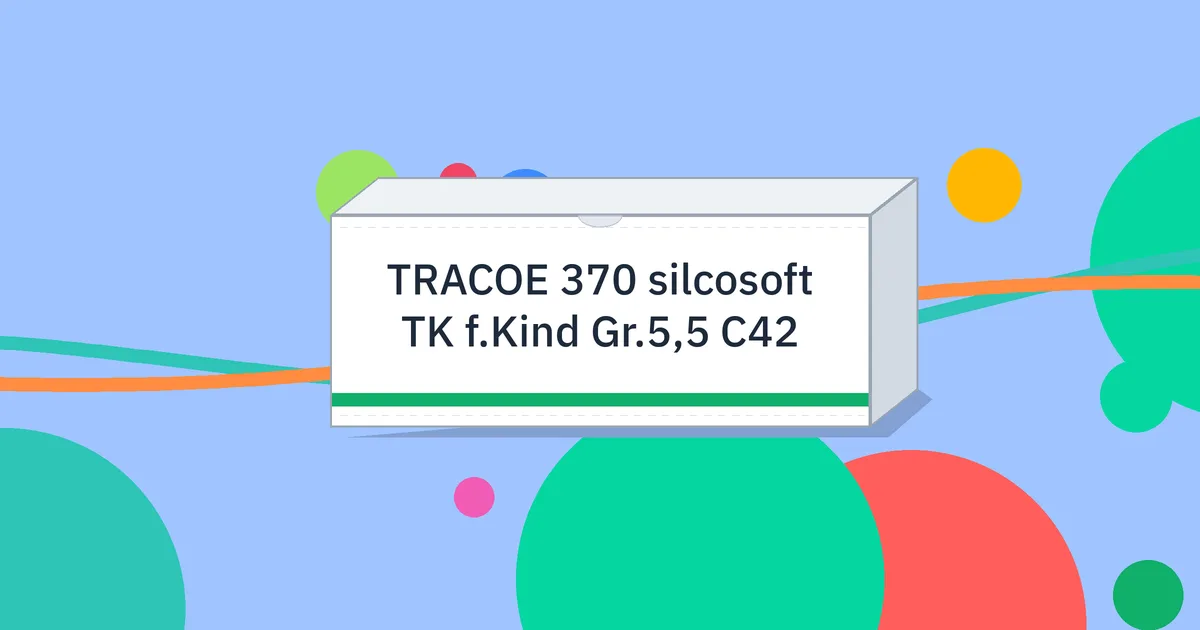 Symbolbild: Packung mit der Aufschrift TRACOE 370 silcosoft TK f.Kind Gr.5,5 C42 (PZN 14314771) – Verfügbarkeit und Bezug in Apotheken in Frankfurt am Main