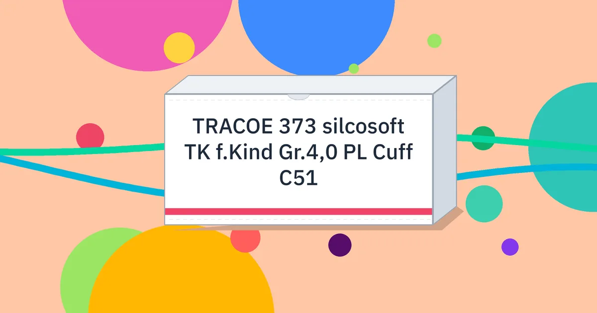 Symbolbild: Packung mit der Aufschrift TRACOE 373 silcosoft TK f.Kind Gr.4,0 PL Cuff C51 (PZN 14317261) – Verfügbarkeit und Bezug in Apotheken in Frankfurt am Main