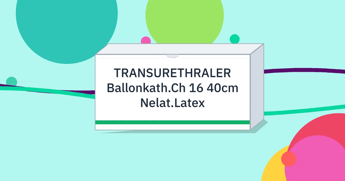 Symbolbild: Packung mit der Aufschrift TRANSURETHRALER Ballonkath.Ch 16 40cm Nelat.Latex (PZN 01150865) – Verfügbarkeit und Bezug in Apotheken in Frankfurt am Main