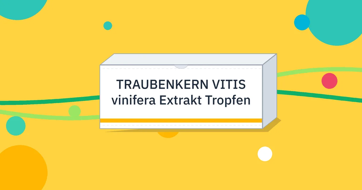 Symbolbild: Packung mit der Aufschrift TRAUBENKERN VITIS vinifera Extrakt Tropfen (PZN 20212069) – Verfügbarkeit und Bezug in Apotheken in Frankfurt am Main