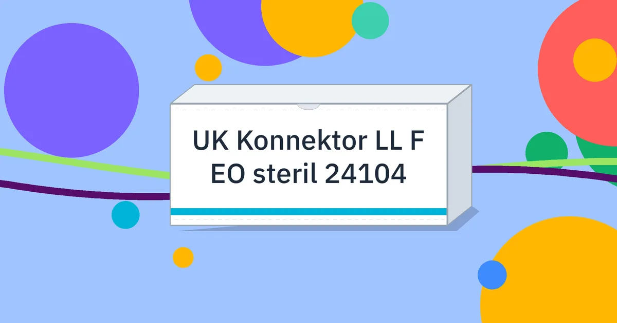 Symbolbild: Packung mit der Aufschrift UK Konnektor LL F EO steril 24104 (PZN 01462211) – Verfügbarkeit und Bezug in Apotheken in Frankfurt am Main