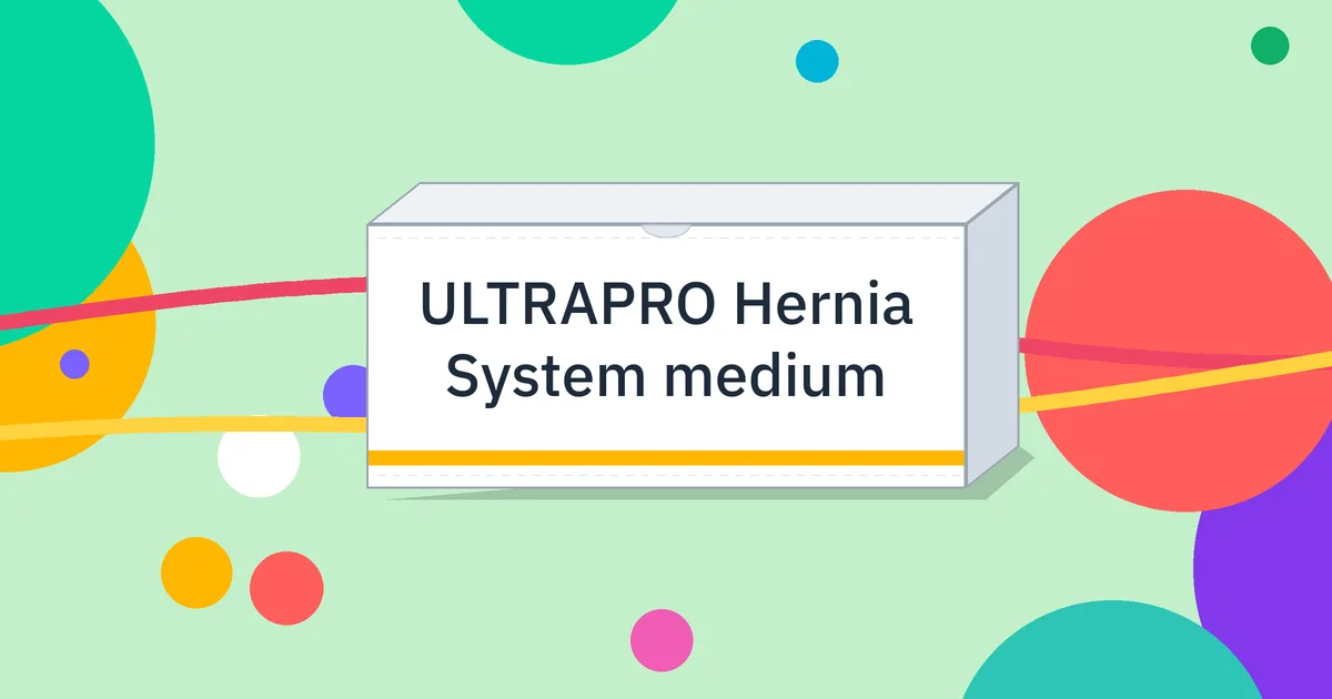 Symbolbild: Packung mit der Aufschrift ULTRAPRO Hernia System medium (PZN 04852993) – Verfügbarkeit und Bezug in Apotheken in Frankfurt am Main