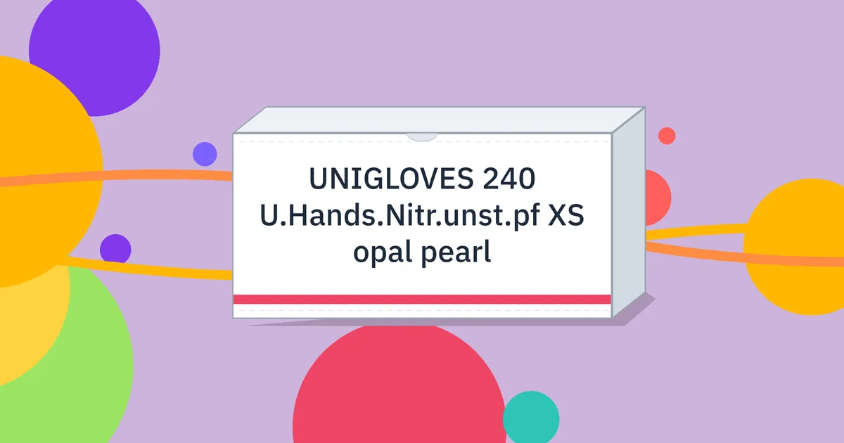 Symbolbild: Packung mit der Aufschrift UNIGLOVES 240 U.Hands.Nitr.unst.pf XS opal pearl (PZN 18101575) – Verfügbarkeit und Bezug in Apotheken in Frankfurt am Main