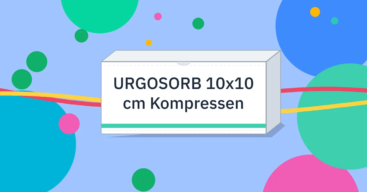 Symbolbild: Packung mit der Aufschrift URGOSORB 10x10 cm Kompressen (PZN 07626760) – Verfügbarkeit und Bezug in Apotheken in Frankfurt am Main