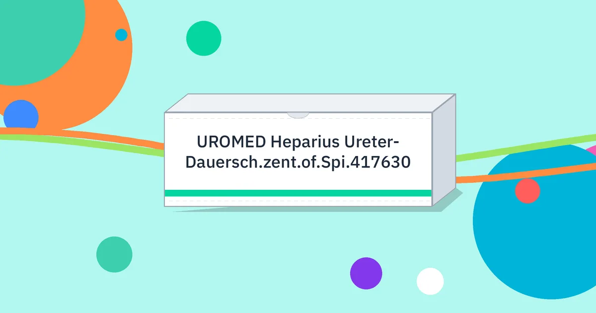 Symbolbild: Packung mit der Aufschrift UROMED Heparius Ureter-Dauersch.zent.of.Spi.417630 (PZN 11370817) – Verfügbarkeit und Bezug in Apotheken in Frankfurt am Main