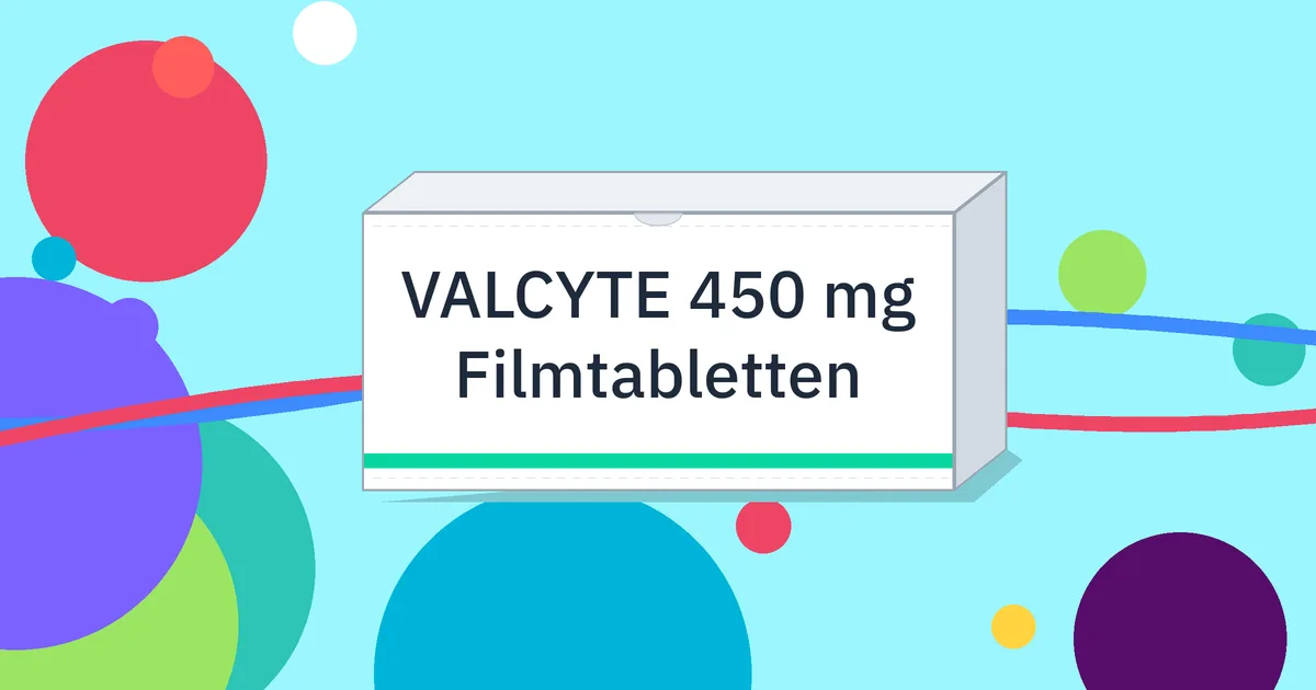 Symbolbild: Packung mit der Aufschrift VALCYTE 450 mg Filmtabletten (PZN 11017682) – Verfügbarkeit und Bezug in Apotheken in Frankfurt am Main