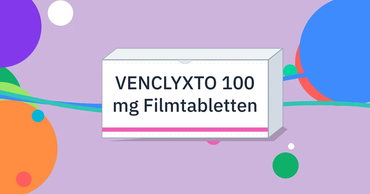 Symbolbild: Packung mit der Aufschrift VENCLYXTO 100 mg Filmtabletten (PZN 12448800) – Verfügbarkeit und Bezug in Apotheken in Frankfurt am Main