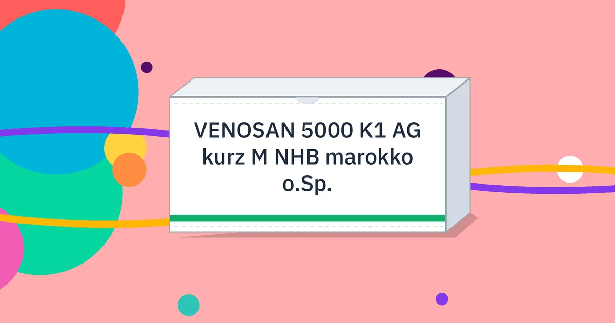 Symbolbild: Packung mit der Aufschrift VENOSAN 5000 K1 AG kurz M NHB marokko o.Sp. (PZN 14431465) – Verfügbarkeit und Bezug in Apotheken in Frankfurt am Main
