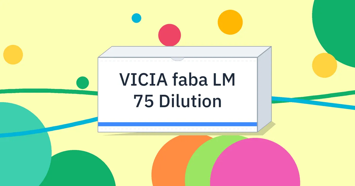 Symbolbild: Packung mit der Aufschrift VICIA faba LM 75 Dilution (PZN 13273260) – Verfügbarkeit und Bezug in Apotheken in Frankfurt am Main