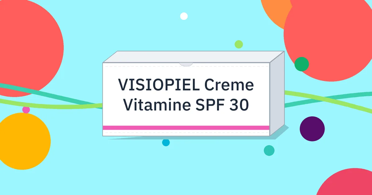 Symbolbild: Packung mit der Aufschrift VISIOPIEL Creme Vitamine SPF 30 (PZN 16665799) – Verfügbarkeit und Bezug in Apotheken in Frankfurt am Main
