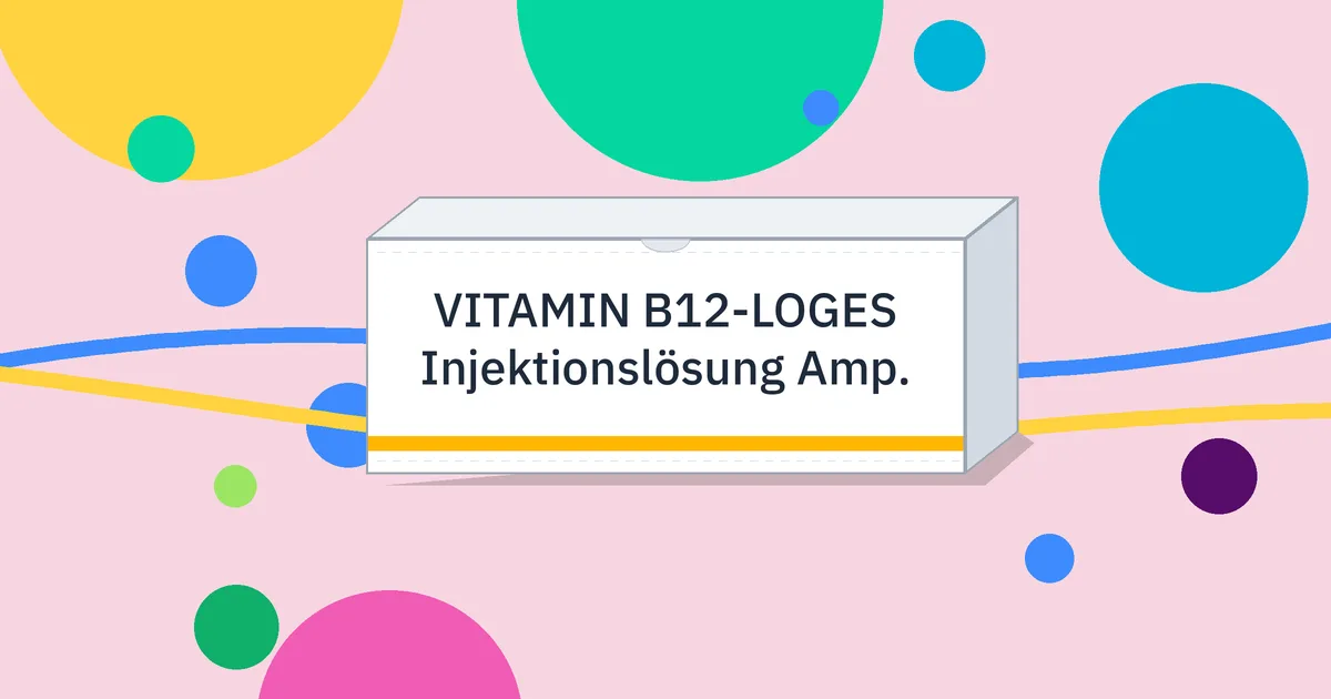 Symbolbild: Packung mit der Aufschrift VITAMIN B12-LOGES Injektionslösung Amp. (PZN 02860623) – Verfügbarkeit und Bezug in Apotheken in Frankfurt am Main