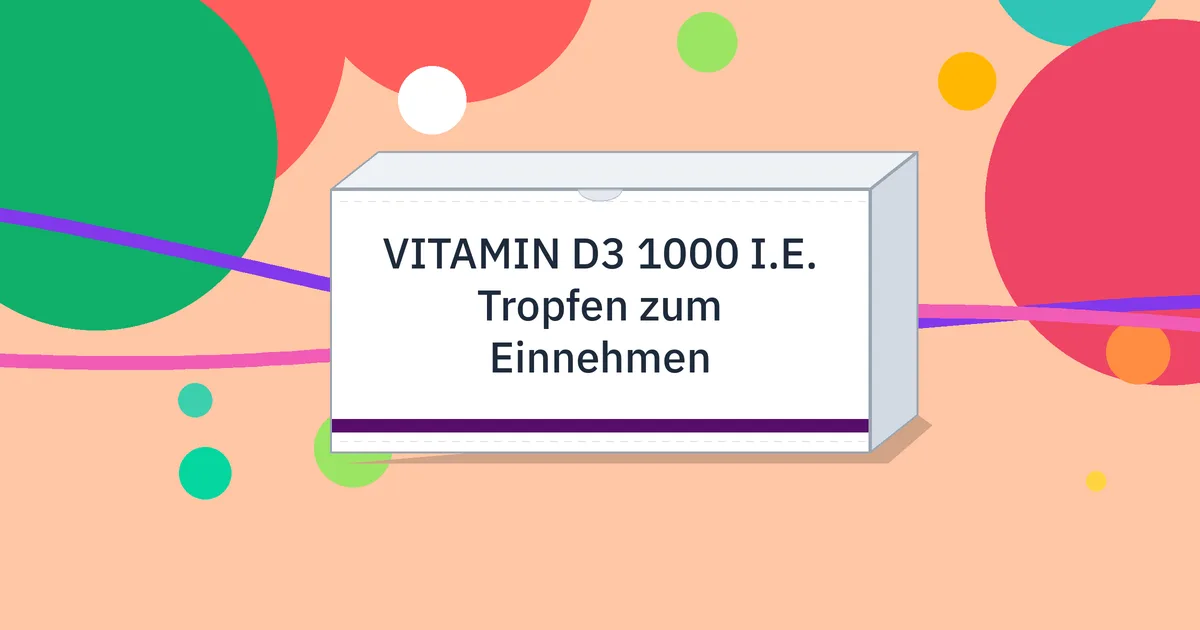 Symbolbild: Packung mit der Aufschrift VITAMIN D3 1000 I.E. Tropfen zum Einnehmen (PZN 13714480) – Verfügbarkeit und Bezug in Apotheken in Frankfurt am Main