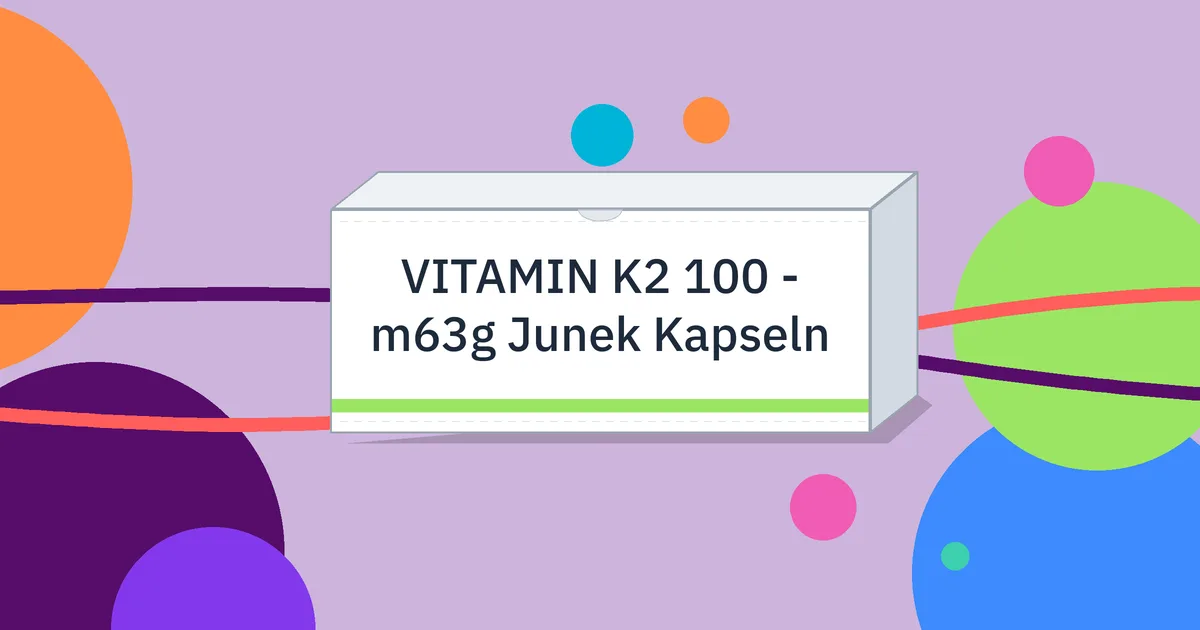 Symbolbild: Packung mit der Aufschrift VITAMIN K2 100 -m63g Junek Kapseln (PZN 10335799) – Verfügbarkeit und Bezug in Apotheken in Frankfurt am Main
