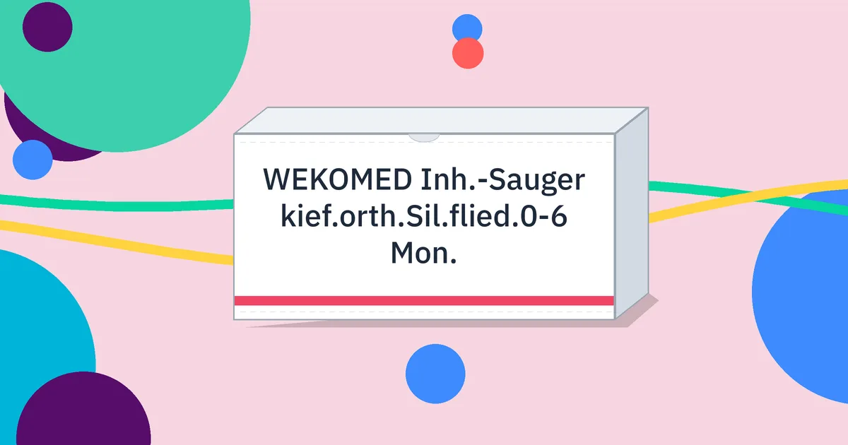 Symbolbild: Packung mit der Aufschrift WEKOMED Inh.-Sauger kief.orth.Sil.flied.0-6 Mon. (PZN 09238163) – Verfügbarkeit und Bezug in Apotheken in Frankfurt am Main