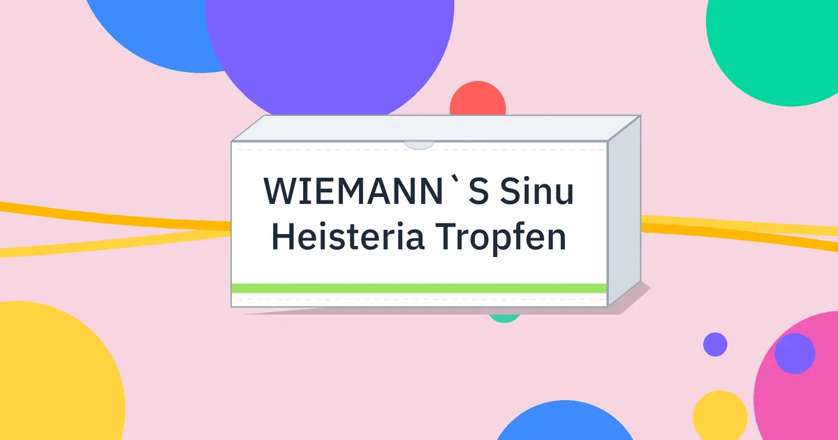 Symbolbild: Packung mit der Aufschrift WIEMANN`S Sinu Heisteria Tropfen (PZN 11171354) – Verfügbarkeit und Bezug in Apotheken in Frankfurt am Main