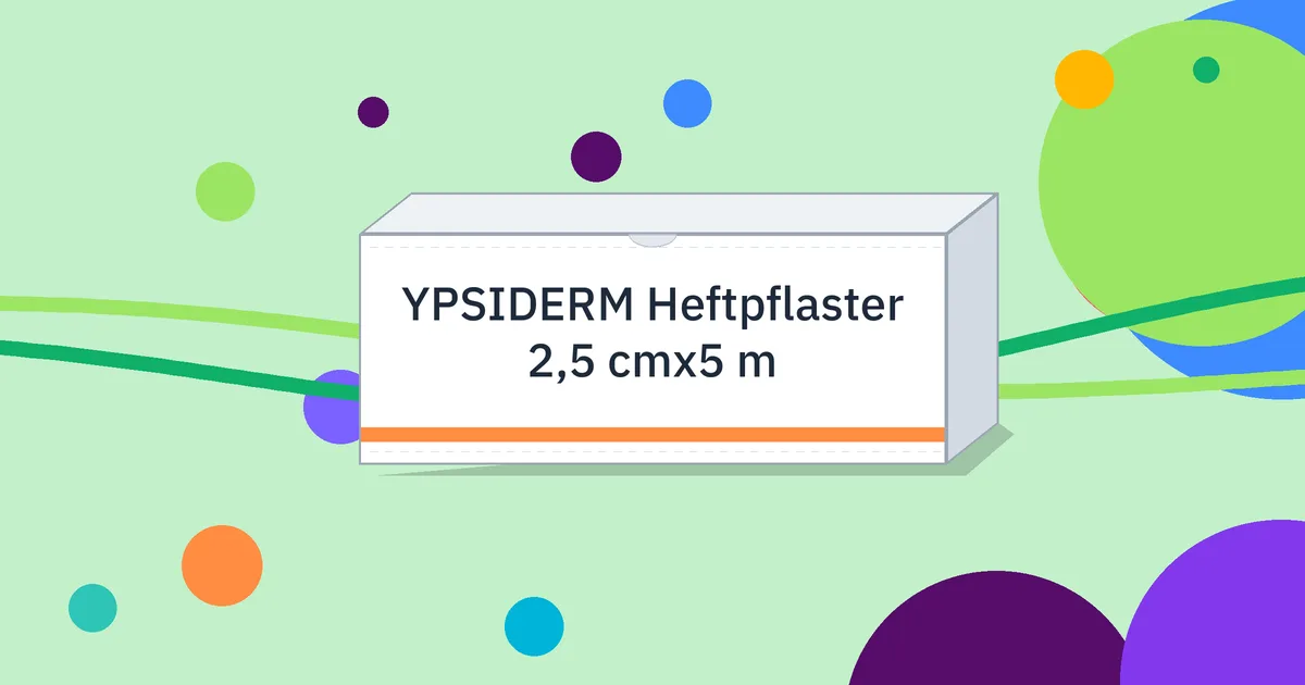 Symbolbild: Packung mit der Aufschrift YPSIDERM Heftpflaster 2,5 cmx5 m (PZN 12603502) – Verfügbarkeit und Bezug in Apotheken in Frankfurt am Main