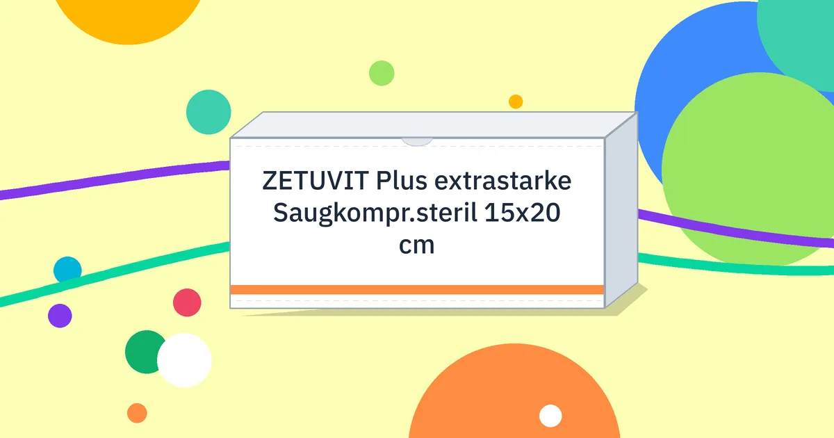 Symbolbild: Packung mit der Aufschrift ZETUVIT Plus extrastarke Saugkompr.steril 15x20 cm (PZN 20805881) – Verfügbarkeit und Bezug in Apotheken in Frankfurt am Main