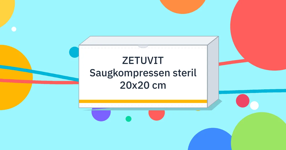 Symbolbild: Packung mit der Aufschrift ZETUVIT Saugkompressen steril 20x20 cm (PZN 02724363) – Verfügbarkeit und Bezug in Apotheken in Frankfurt am Main