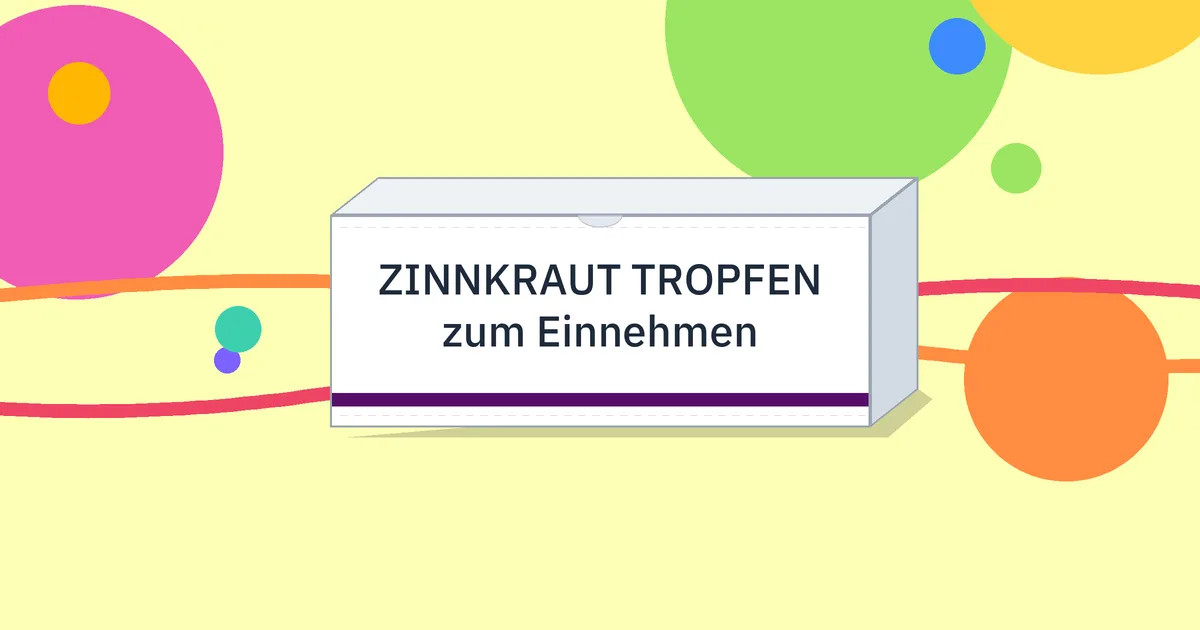 Symbolbild: Packung mit der Aufschrift ZINNKRAUT TROPFEN zum Einnehmen (PZN 17427843) – Verfügbarkeit und Bezug in Apotheken in Frankfurt am Main