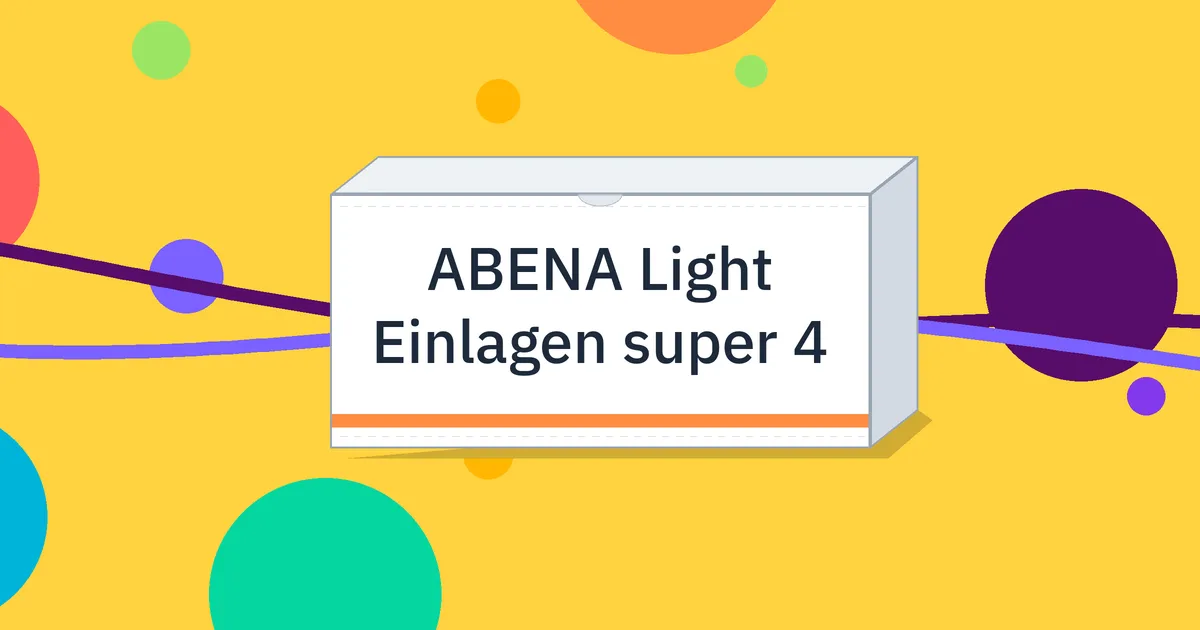Symbolbild: Packung mit der Aufschrift ABENA Light Einlagen super 4 (PZN 13702548) – Verfügbarkeit und Bezug in Apotheken in Frankfurt am Main