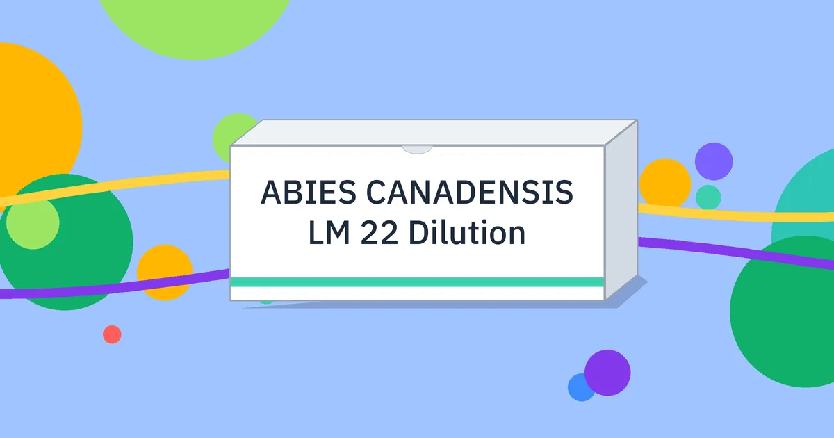 Symbolbild: Packung mit der Aufschrift ABIES CANADENSIS LM 22 Dilution (PZN 13259691) – Verfügbarkeit und Bezug in Apotheken in Frankfurt am Main