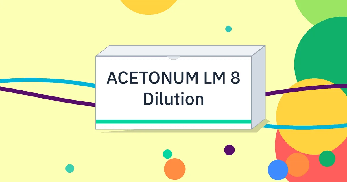 Symbolbild: Packung mit der Aufschrift ACETONUM LM 8 Dilution (PZN 13265059) – Verfügbarkeit und Bezug in Apotheken in Frankfurt am Main