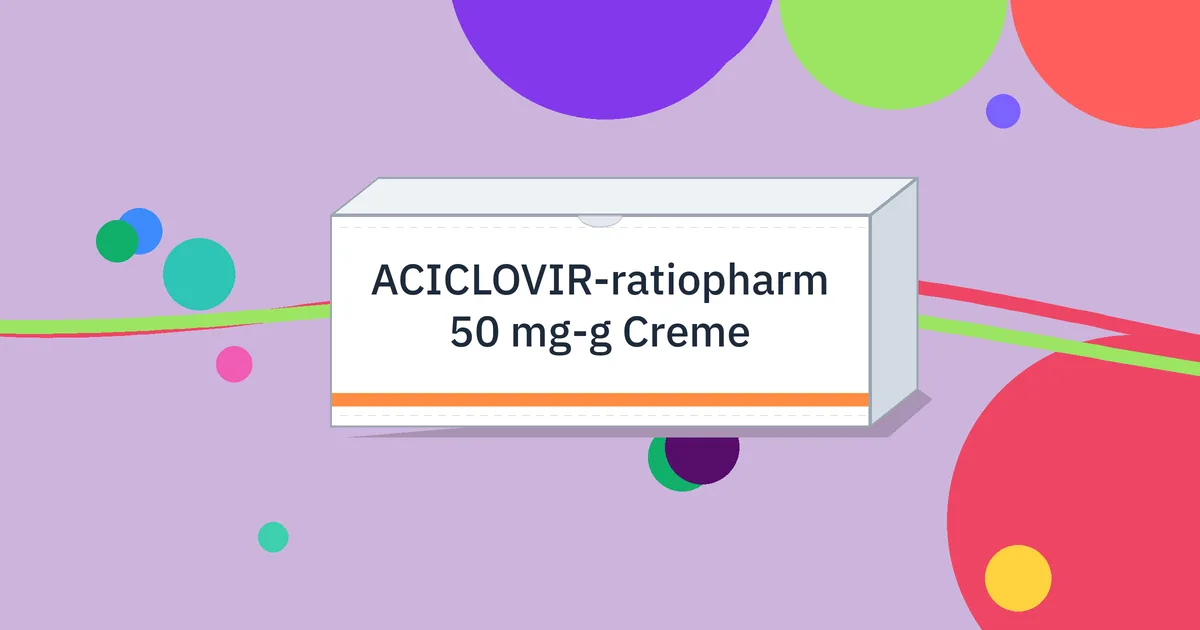 Symbolbild: Packung mit der Aufschrift ACICLOVIR-ratiopharm 50 mg-g Creme (PZN 04899919) – Verfügbarkeit und Bezug in Apotheken in Frankfurt am Main