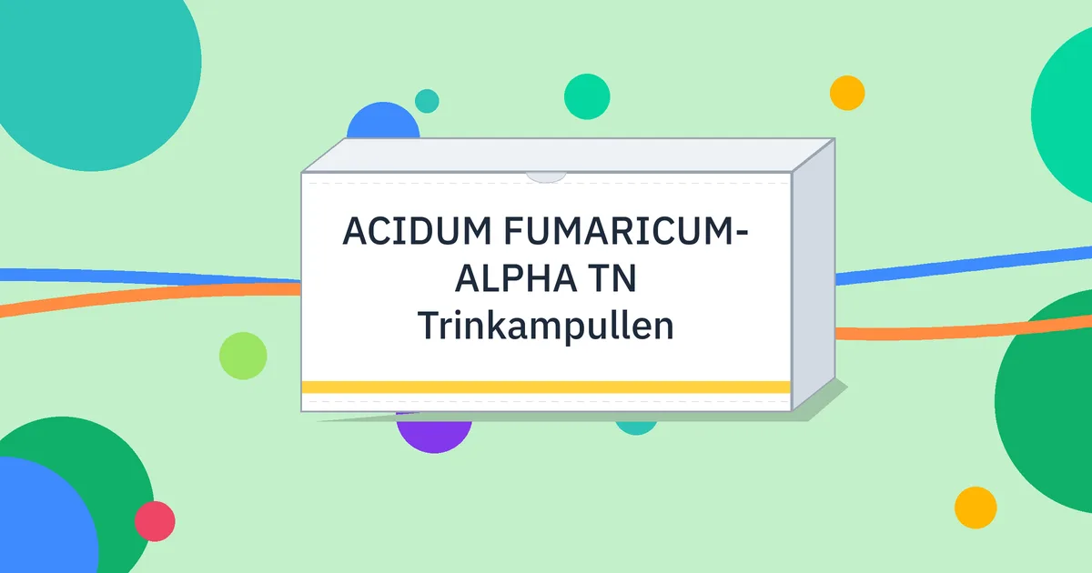 Symbolbild: Packung mit der Aufschrift ACIDUM FUMARICUM-ALPHA TN Trinkampullen (PZN 17541734) – Verfügbarkeit und Bezug in Apotheken in Frankfurt am Main