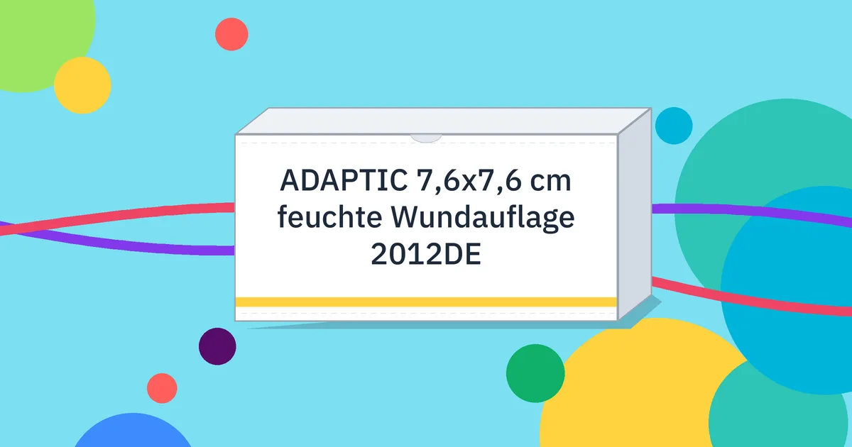 Symbolbild: Packung mit der Aufschrift ADAPTIC 7,6x7,6 cm feuchte Wundauflage 2012DE (PZN 16515634) – Verfügbarkeit und Bezug in Apotheken in Frankfurt am Main