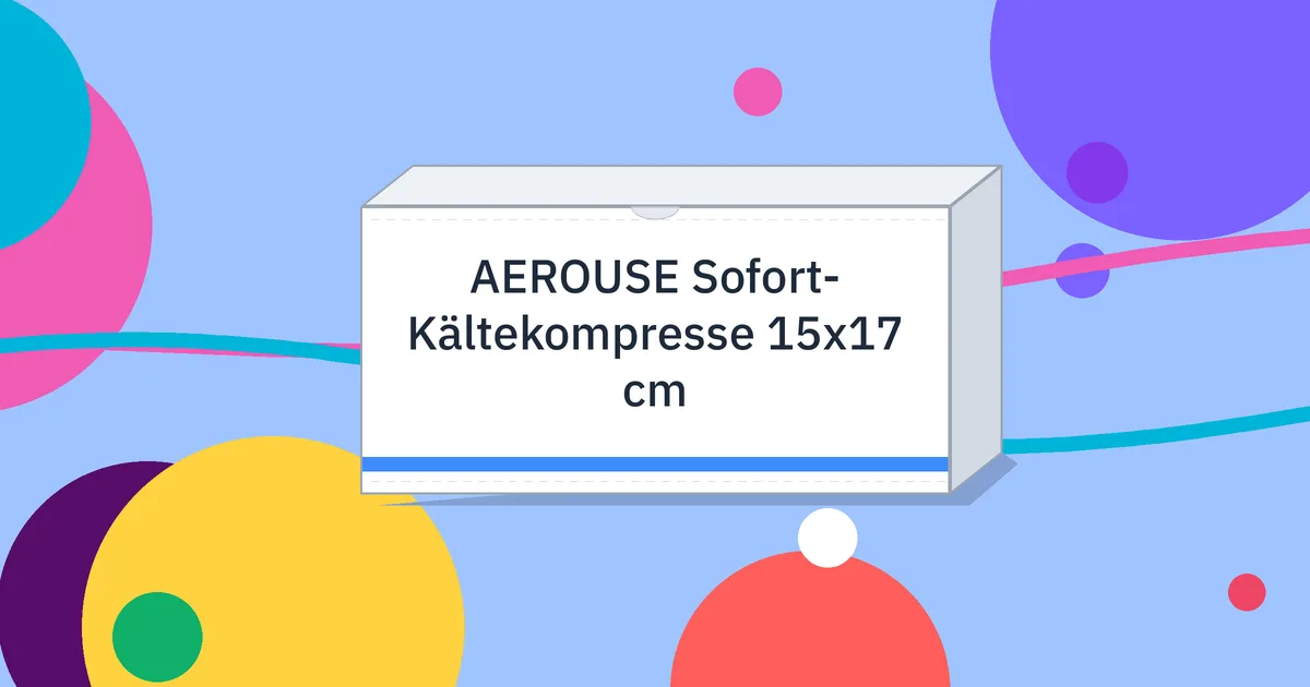 Symbolbild: Packung mit der Aufschrift AEROUSE Sofort-Kältekompresse 15x17 cm (PZN 12555571) – Verfügbarkeit und Bezug in Apotheken in Frankfurt am Main