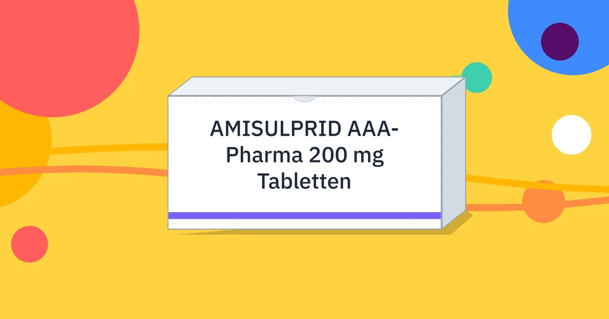 Symbolbild: Packung mit der Aufschrift AMISULPRID AAA-Pharma 200 mg Tabletten (PZN 01163000) – Verfügbarkeit und Bezug in Apotheken in Frankfurt am Main