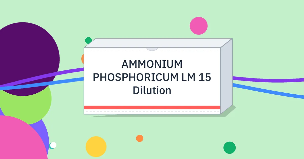 Symbolbild: Packung mit der Aufschrift AMMONIUM PHOSPHORICUM LM 15 Dilution (PZN 13322308) – Verfügbarkeit und Bezug in Apotheken in Frankfurt am Main