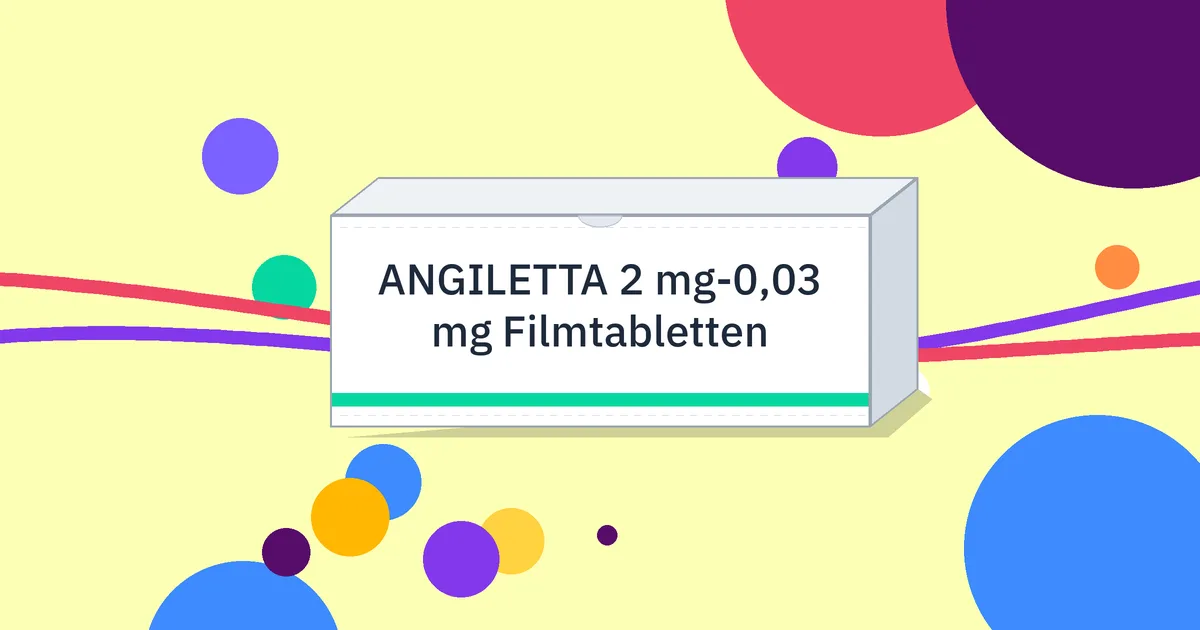 Symbolbild: Packung mit der Aufschrift ANGILETTA 2 mg-0,03 mg Filmtabletten (PZN 09758537) – Verfügbarkeit und Bezug in Apotheken in Frankfurt am Main