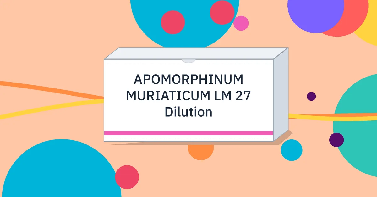 Symbolbild: Packung mit der Aufschrift APOMORPHINUM MURIATICUM LM 27 Dilution (PZN 13381512) – Verfügbarkeit und Bezug in Apotheken in Frankfurt am Main