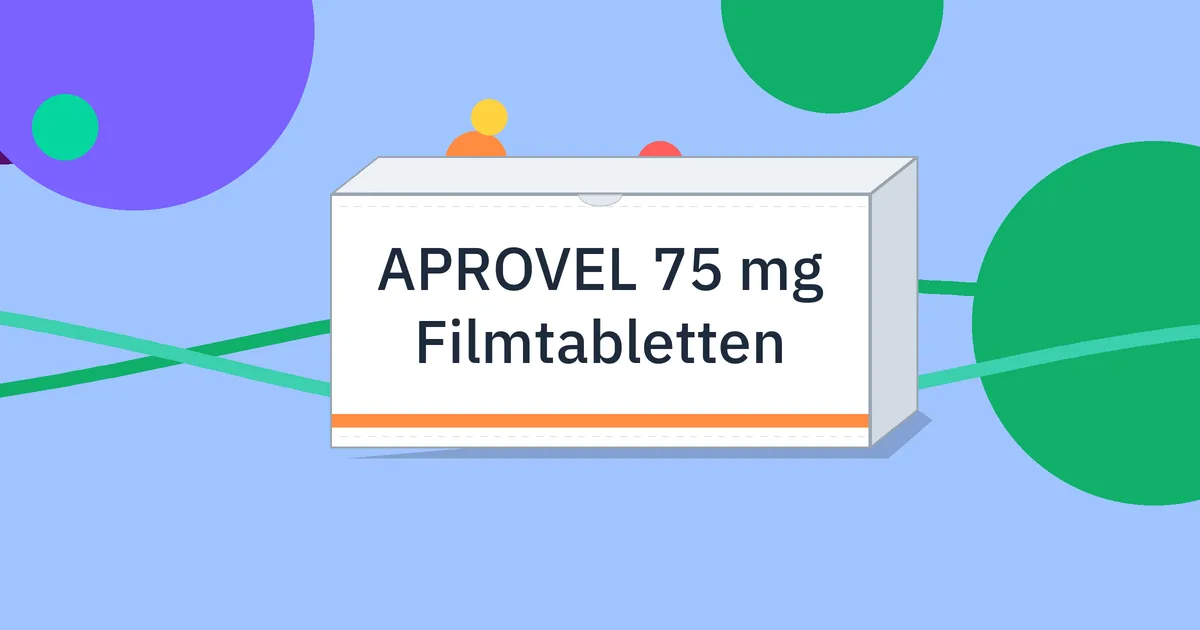Symbolbild: Packung mit der Aufschrift APROVEL 75 mg Filmtabletten (PZN 02766019) – Verfügbarkeit und Bezug in Apotheken in Frankfurt am Main