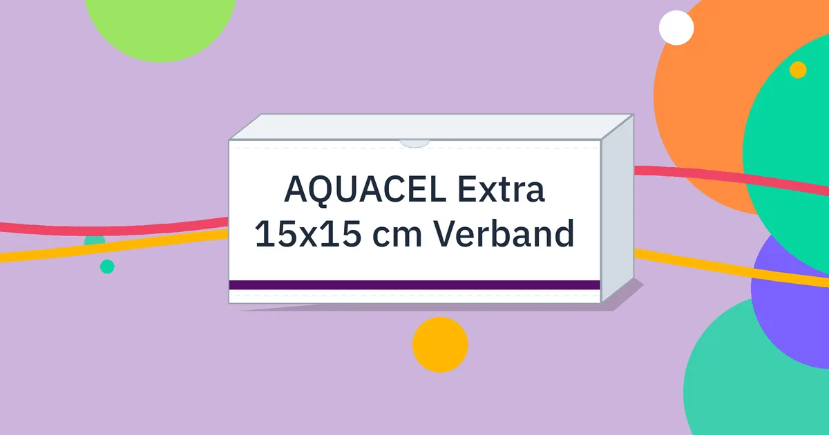 Symbolbild: Packung mit der Aufschrift AQUACEL Extra 15x15 cm Verband (PZN 12565032) – Verfügbarkeit und Bezug in Apotheken in Frankfurt am Main