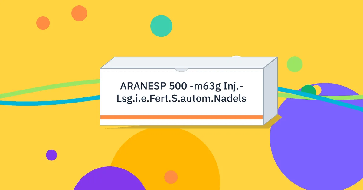 Symbolbild: Packung mit der Aufschrift ARANESP 500 -m63g Inj.-Lsg.i.e.Fert.S.autom.Nadels (PZN 16840512) – Verfügbarkeit und Bezug in Apotheken in Frankfurt am Main