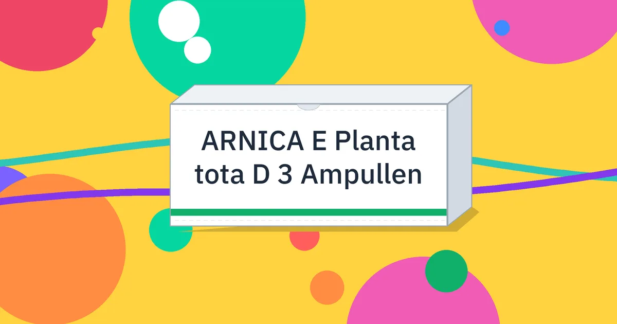 Symbolbild: Packung mit der Aufschrift ARNICA E Planta tota D 3 Ampullen (PZN 03358015) – Verfügbarkeit und Bezug in Apotheken in Frankfurt am Main