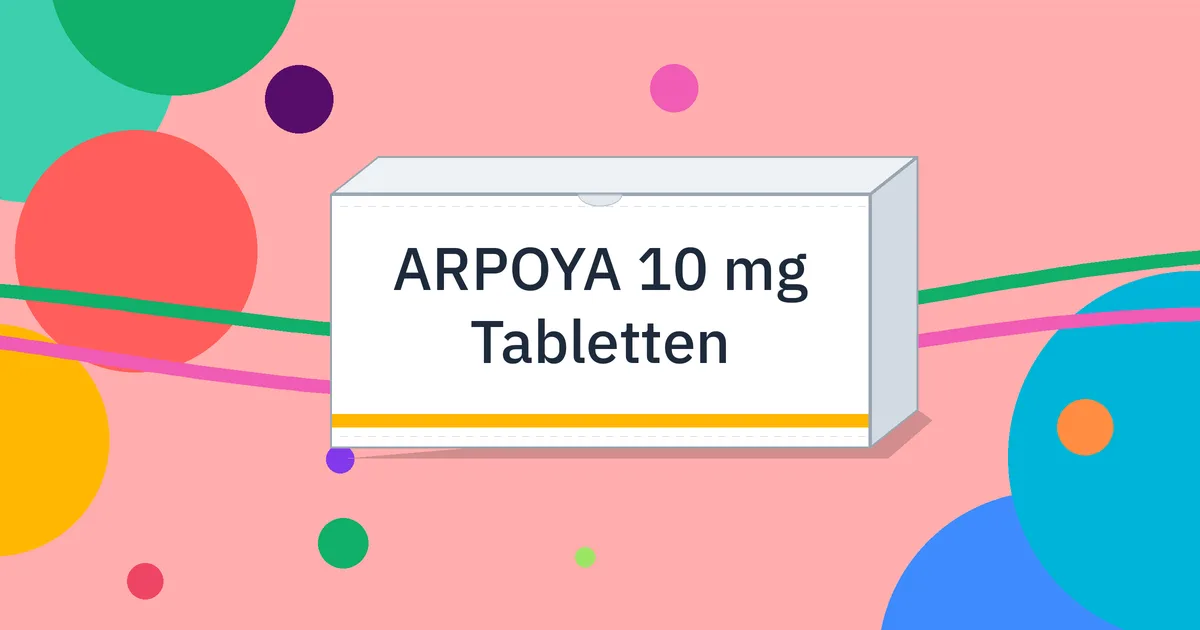 Symbolbild: Packung mit der Aufschrift ARPOYA 10 mg Tabletten (PZN 10785350) – Verfügbarkeit und Bezug in Apotheken in Frankfurt am Main