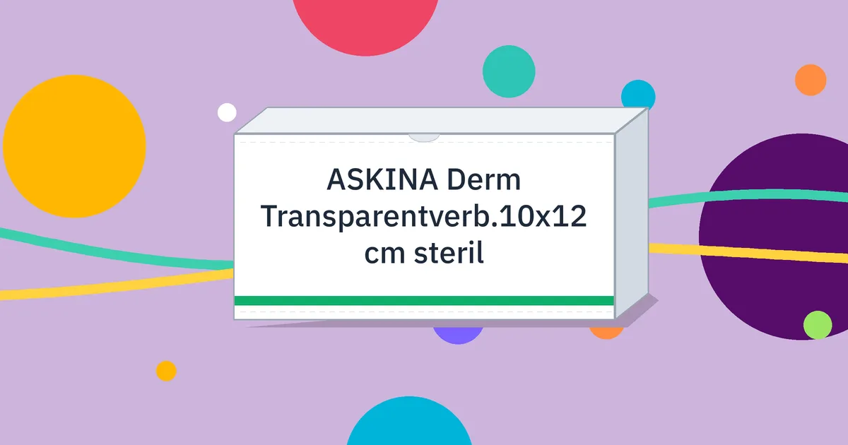 Symbolbild: Packung mit der Aufschrift ASKINA Derm Transparentverb.10x12 cm steril (PZN 12734859) – Verfügbarkeit und Bezug in Apotheken in Frankfurt am Main