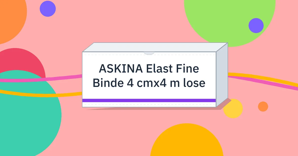 Symbolbild: Packung mit der Aufschrift ASKINA Elast Fine Binde 4 cmx4 m lose (PZN 01297999) – Verfügbarkeit und Bezug in Apotheken in Frankfurt am Main