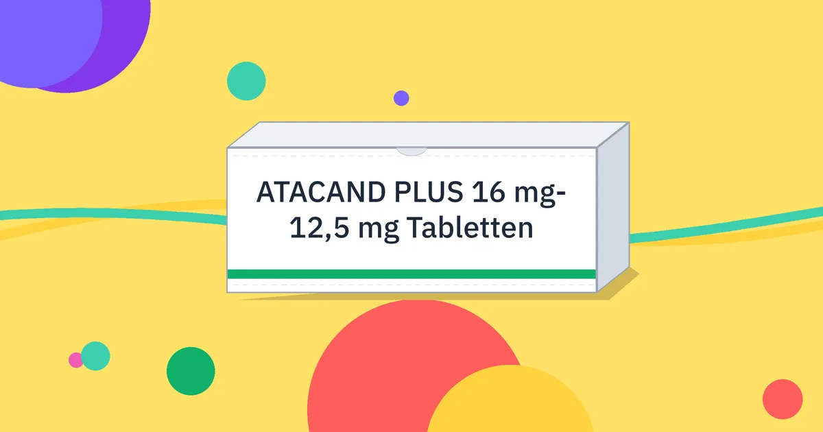 Symbolbild: Packung mit der Aufschrift ATACAND PLUS 16 mg-12,5 mg Tabletten (PZN 00986113) – Verfügbarkeit und Bezug in Apotheken in Frankfurt am Main
