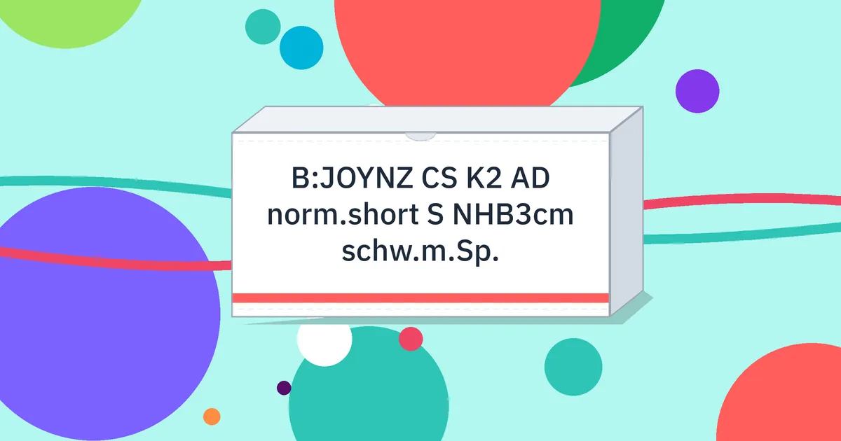 Symbolbild: Packung mit der Aufschrift B:JOYNZ CS K2 AD norm.short S NHB3cm schw.m.Sp. (PZN 20530119) – Verfügbarkeit und Bezug in Apotheken in Frankfurt am Main