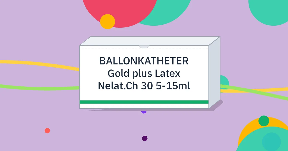 Symbolbild: Packung mit der Aufschrift BALLONKATHETER Gold plus Latex Nelat.Ch 30 5-15ml (PZN 04903673) – Verfügbarkeit und Bezug in Apotheken in Frankfurt am Main